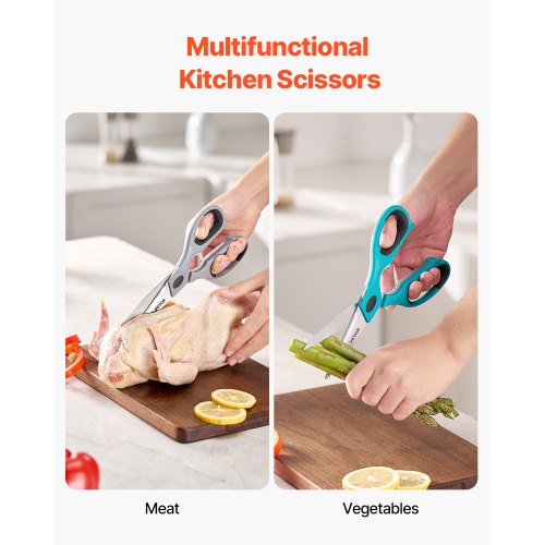 Kitchen Scissors 2 Pack Stainless Steel Kitchen Cooking Shears Cyan ...