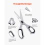 Kitchen Scissors 2 Pack Stainless Steel Kitchen Cooking Shears Cyan ...