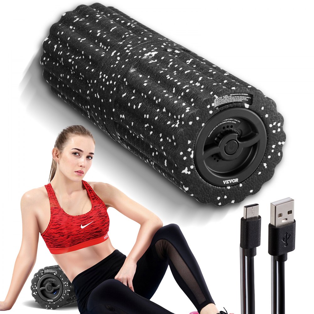 VEVOR Vibrating Foam Roller 4 Intensities Rechargeable Electric EPP ...
