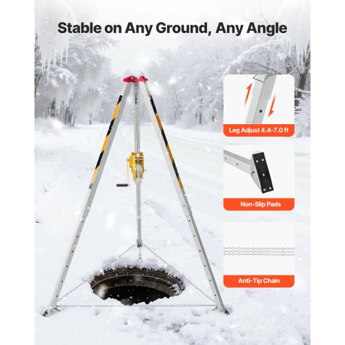 VEVOR Confined Space Tripod – Certified Fall Protection