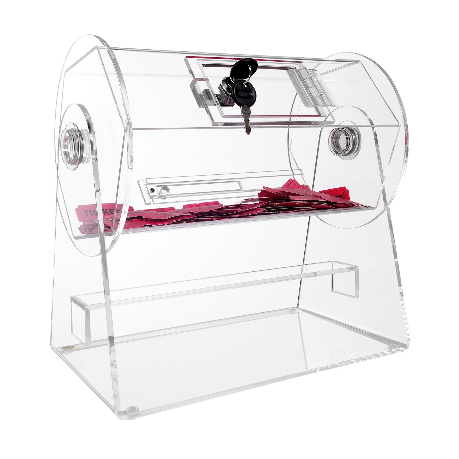 VEVOR Acrylic Raffle Drum, Holds 2500 Tickets or 100 Raffle Balls ...