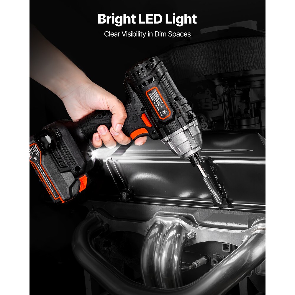 VEVOR Impact Driver, 1/4 Inch, 2800 RPM Max Speed, 20 V Powerful Motor ...