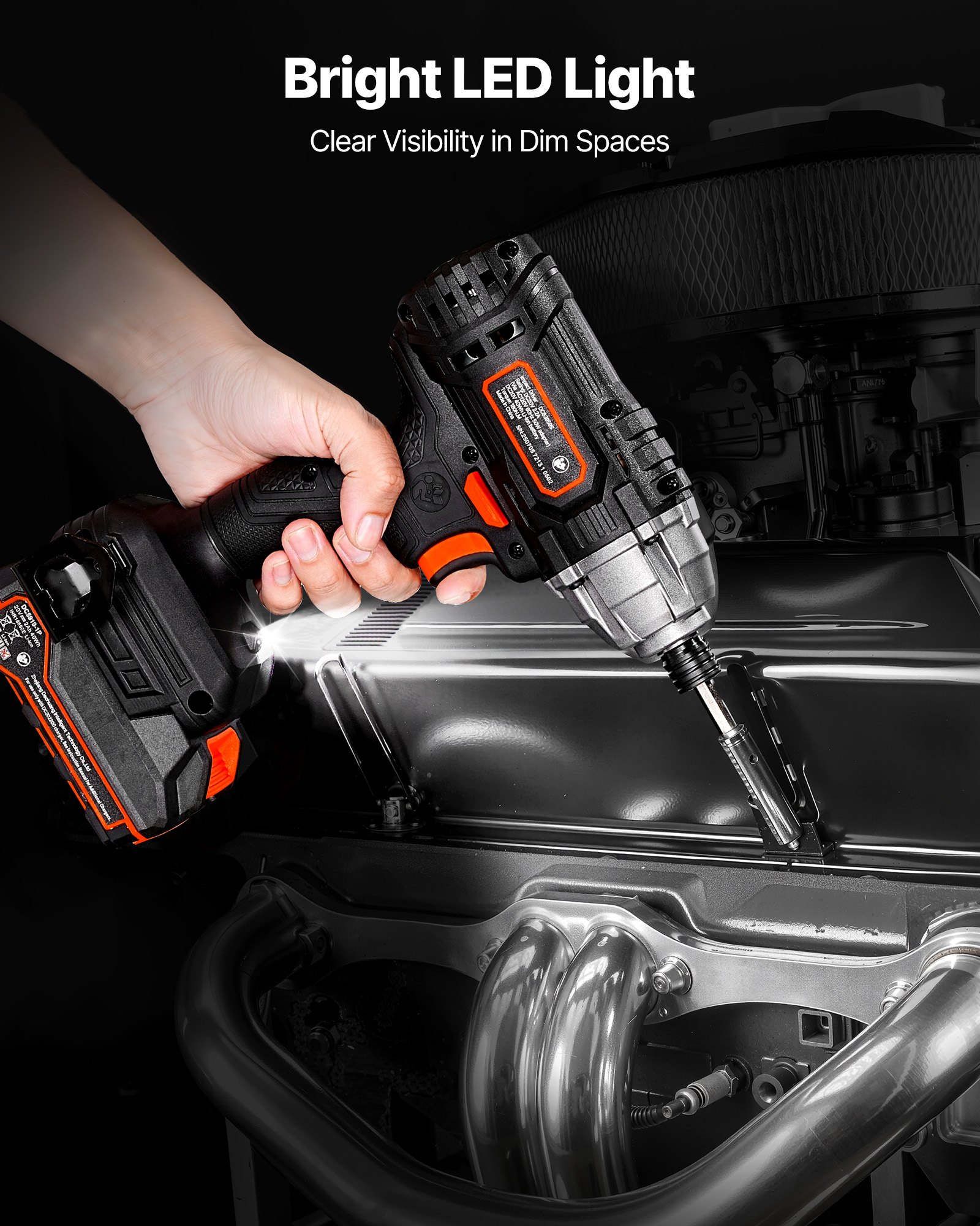 VEVOR 1/4 Inch Impact Driver – 20V, 2800RPM, 2.0Ah, 10 Piece