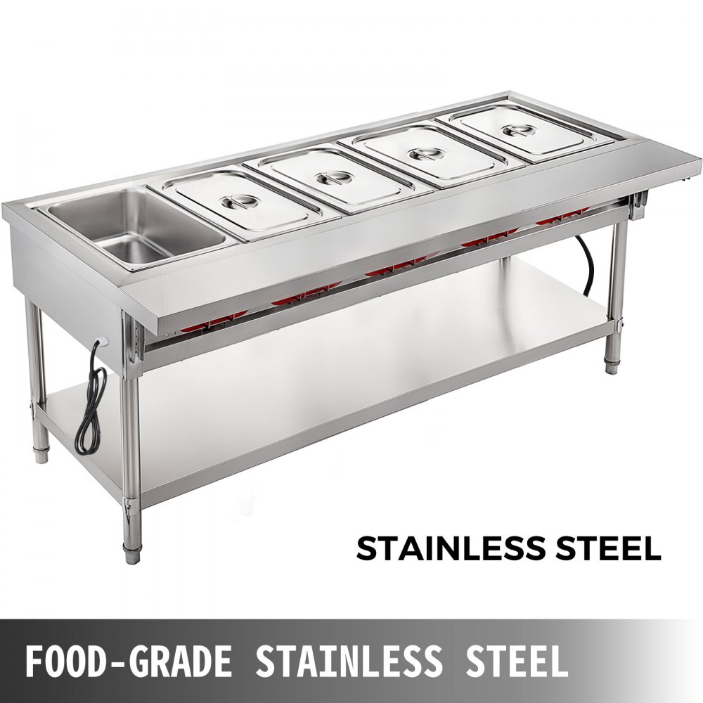VEVOR Commercial Electric Food Warmer 5 Pot Steam Table Food Warmer 18 ...