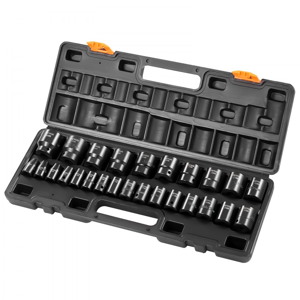 VEVOR Impact Socket Set 1/2 Inches 26 Piece Impact Sockets, Shallow ...