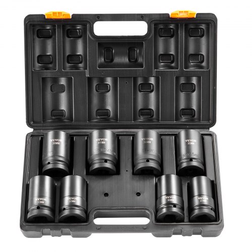 VEVOR Impact Sockets Set 8pcs 6-Point 1" Drive Bit Ratchet Tool Kit ...
