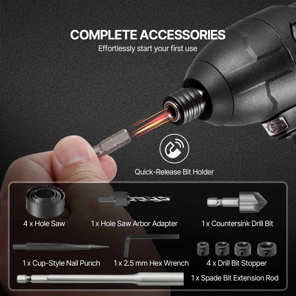 VEVOR Drill Bit Set, 246 Pieces Drill and Driver Bit Set, Screwdriver ...