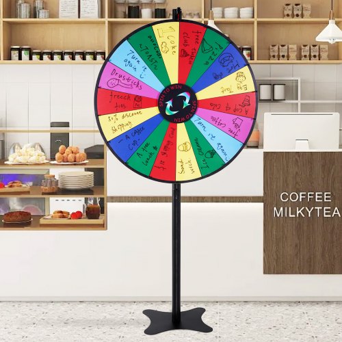 VEVOR 36 inch Spinning Prize Wheel, 18 Slots Spinning Wheel, Roulette ...