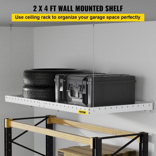 VEVOR Upgrade Garage Wall Shelf 2 x 4 ft Garage Shelving Wall Mounted ...