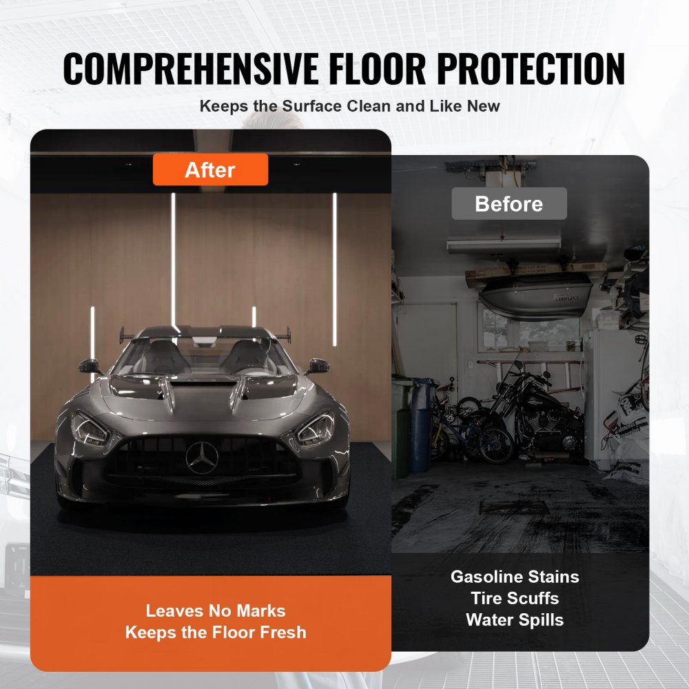 VEVOR Garage Floor Mat, 8'10"x22' Waterproof Protection from Water,Snow ...
