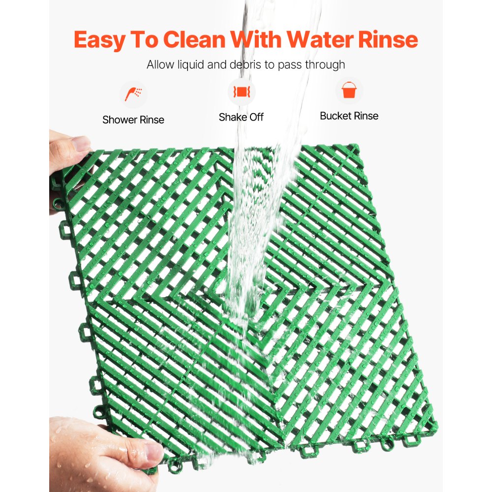 VEVOR Interlocking Drainage Mat, 10” x 10” Modular Interlocking Cushion ...