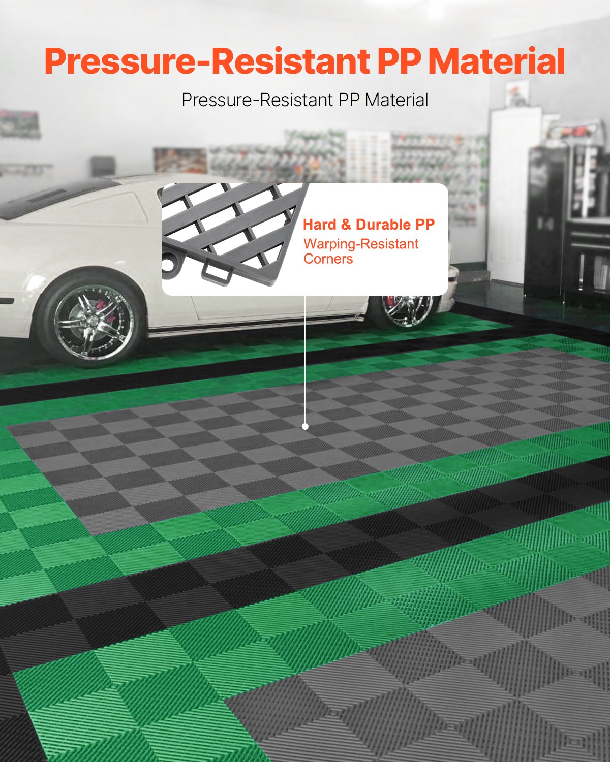 VEVOR Drainage Mat Modular Interlocking Mat 15.7” x 15.7” Drainage ...