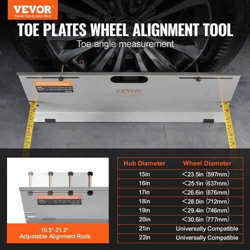 VEVOR Wheel Alignment Tool, 2-Pack Alignment Tool Toe Plates, Stainless ...