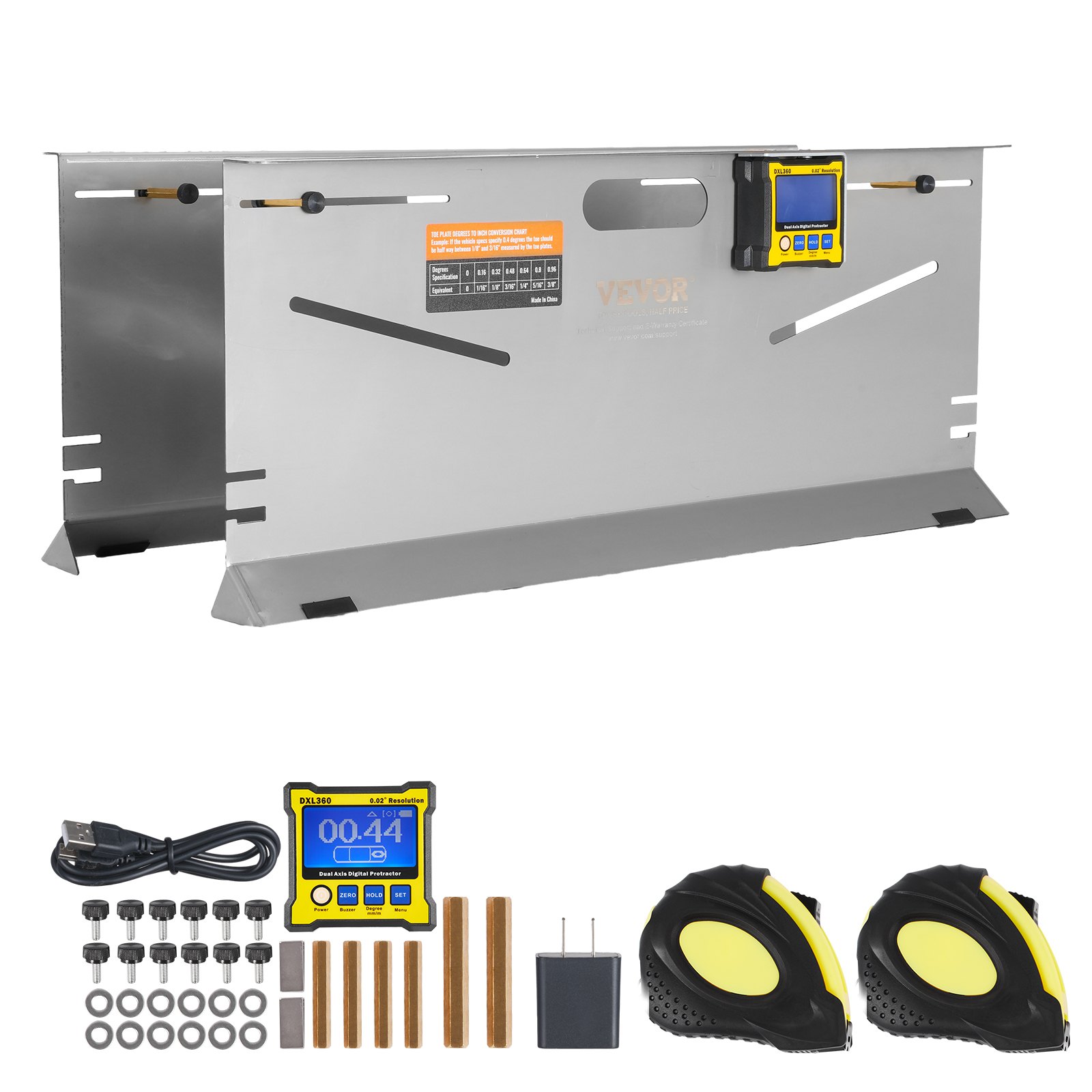 VEVOR Wheel Alignment Tool, 2-Pack Toe Plates, Camber/Caster/Toe Gauge ...