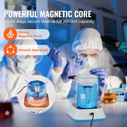 VEVOR Magnetic Stirrer, 0-2000 RPM Stir Plate with Adjustable Speed ...