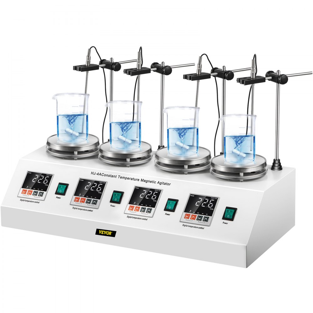 4 Units Heads Digital Thermostatic Magnetic Stirrer Hot Plate Mixer W ...