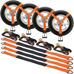 VEVOR Ratchet Tie Down Straps Kit, 5.1 x 304.8 cm Tire Straps, 2500 kg ...