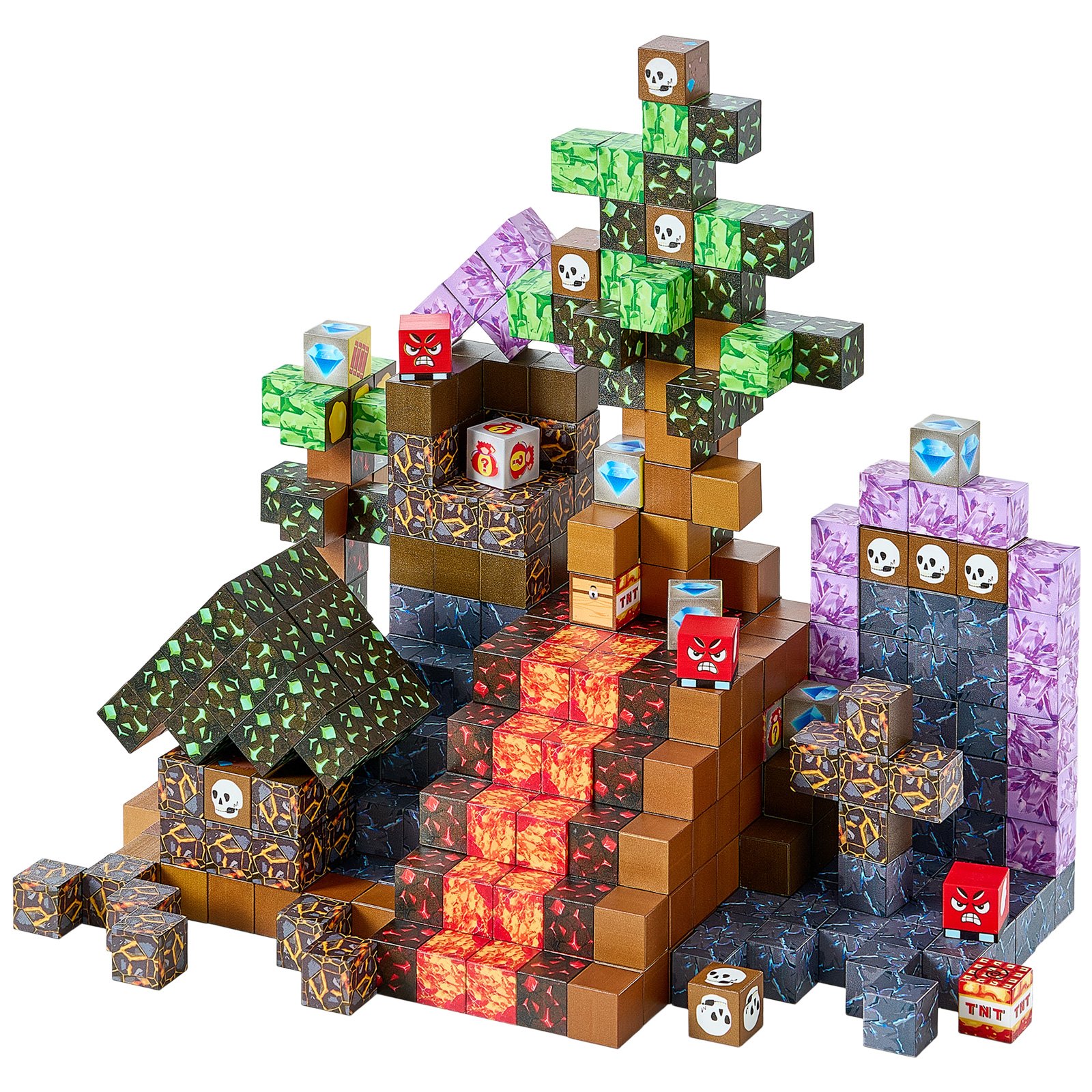 VEVOR Magnetic Blocks, 100 PCS Dark Castle Set, Magnetic Building Cubes ...