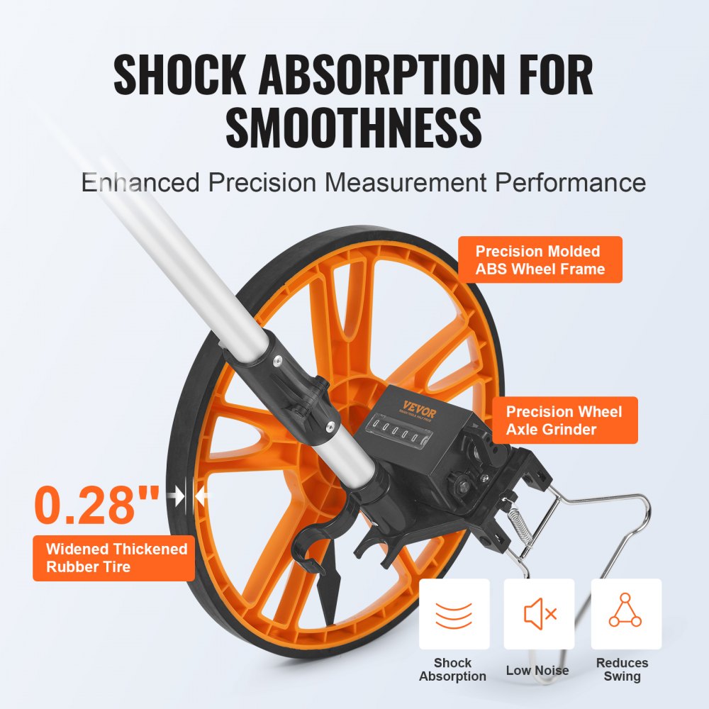 VEVOR Measuring Wheel in Feet, 12.5 in Wheel Diameter, 39.37-15.75 in ...