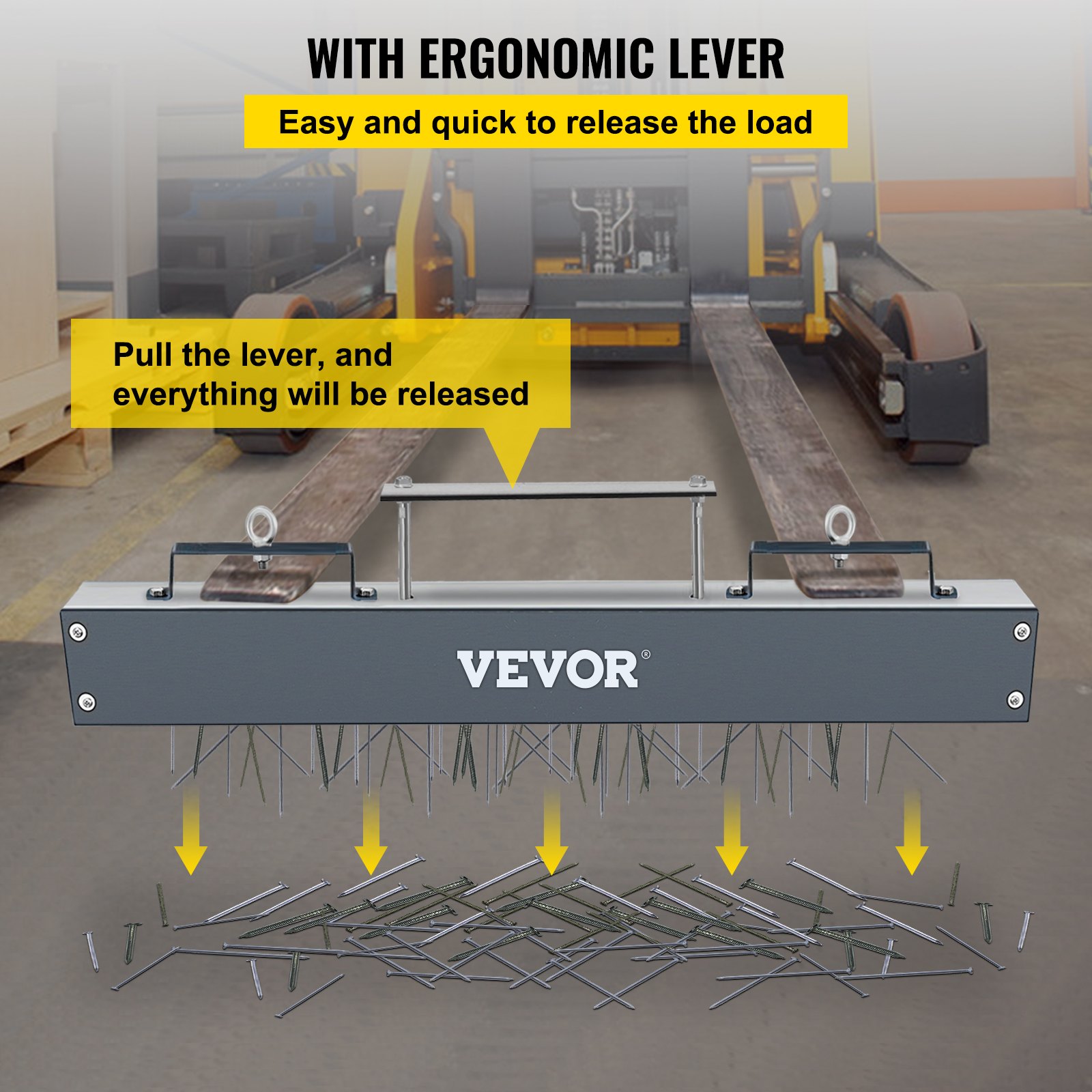 VEVOR Hanging Magnetic Sweeper 36inch Heavy-Duty Magnet Sweeper, Nail ...