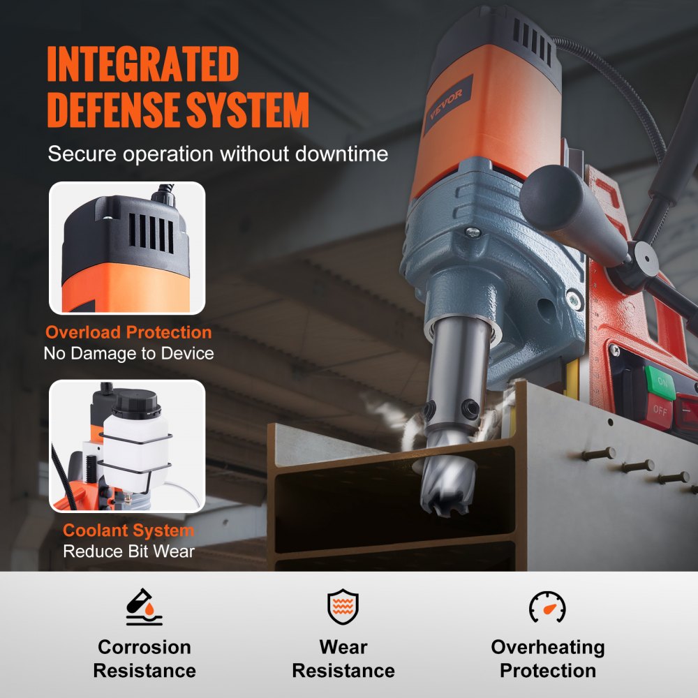 VEVOR Magnetic Drill 1300W 2922lbf/13000N Portable Mag Drill Press ...