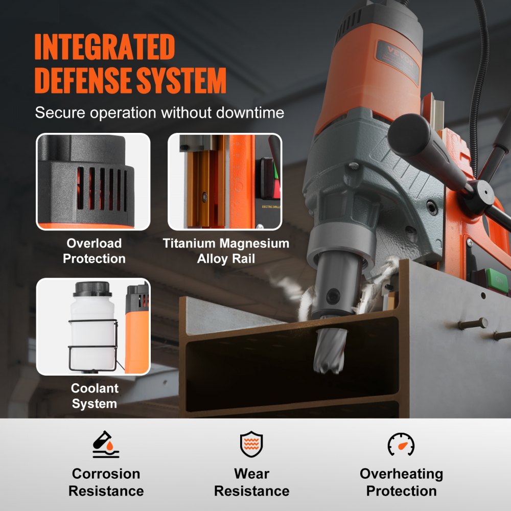 VEVOR Magnetic Drill 1450W 12500N Portable Mag Drill Press 850RPM ...