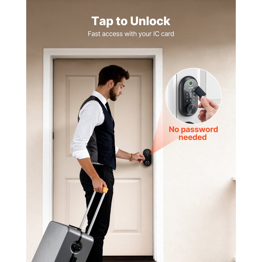 VEVOR Fingerprint Door Lock, Electronic Biometric Deadbolt with ...