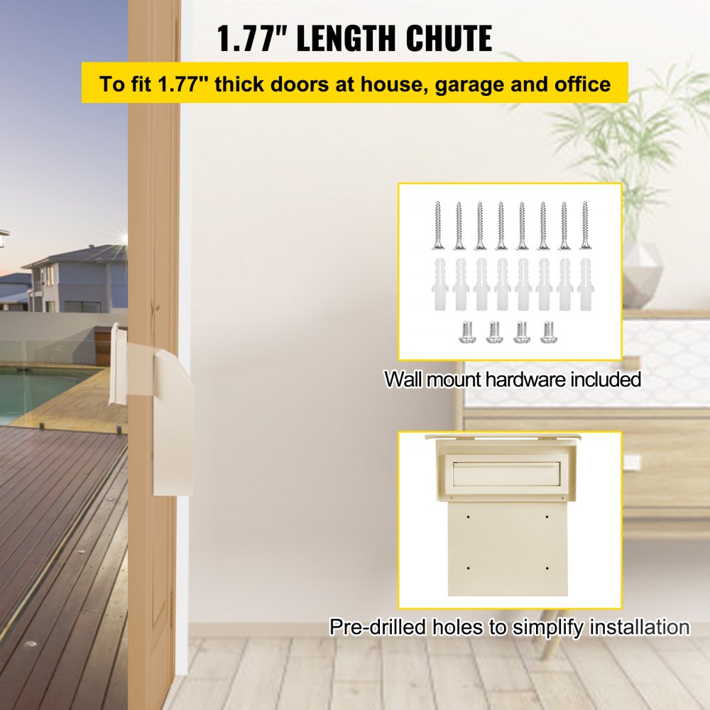 VEVOR Through-The-Door Locking Drop Box Door Drop Box 11.8''x4.3''x14.2 ...