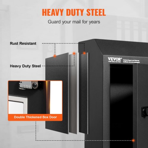 VEVOR Through The Door Key Drop Box, Heavy Duty Steel Through the Door ...