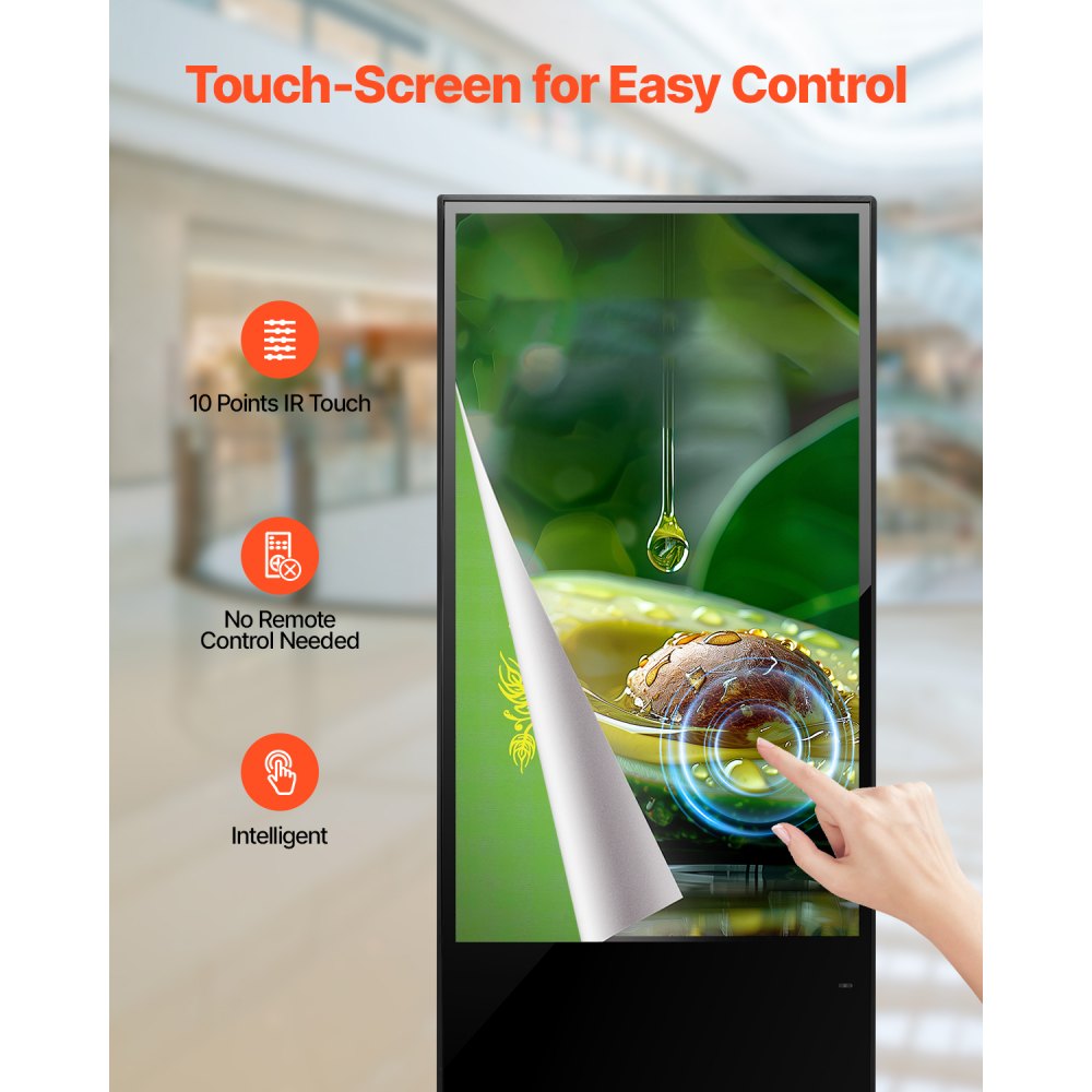 VEVOR 65 Inch Digital Signage Display – 4K, UHD, 2GB+32GB
