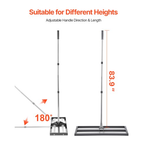 VEVOR 30x10in Lawn Leveling Rake with 83.9 in Adjustable Handle for ...