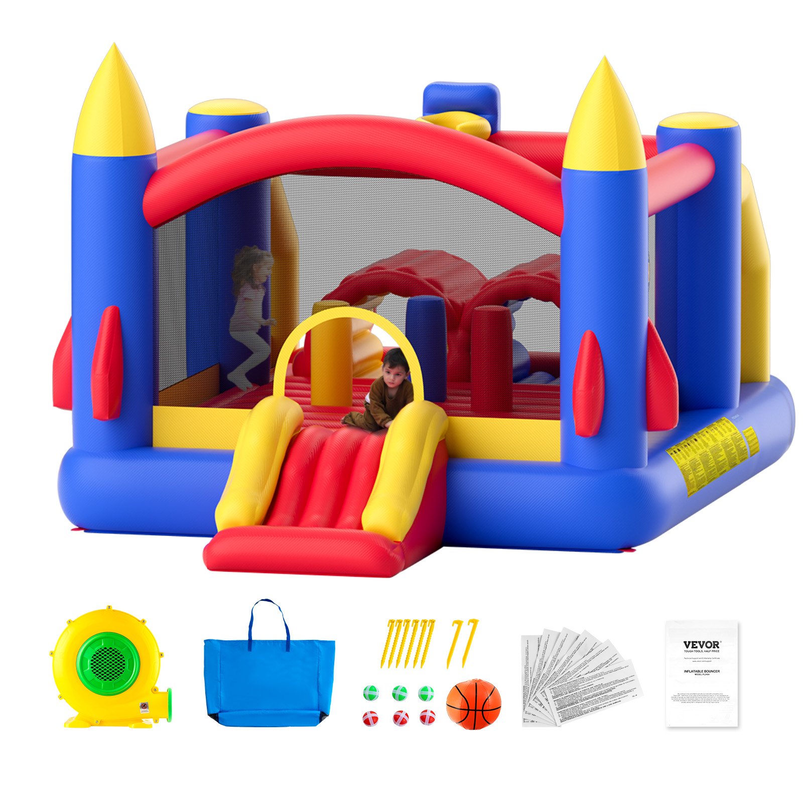 VEVOR Inflatable Bounce House, Outdoor High Quality Playhouse ...
