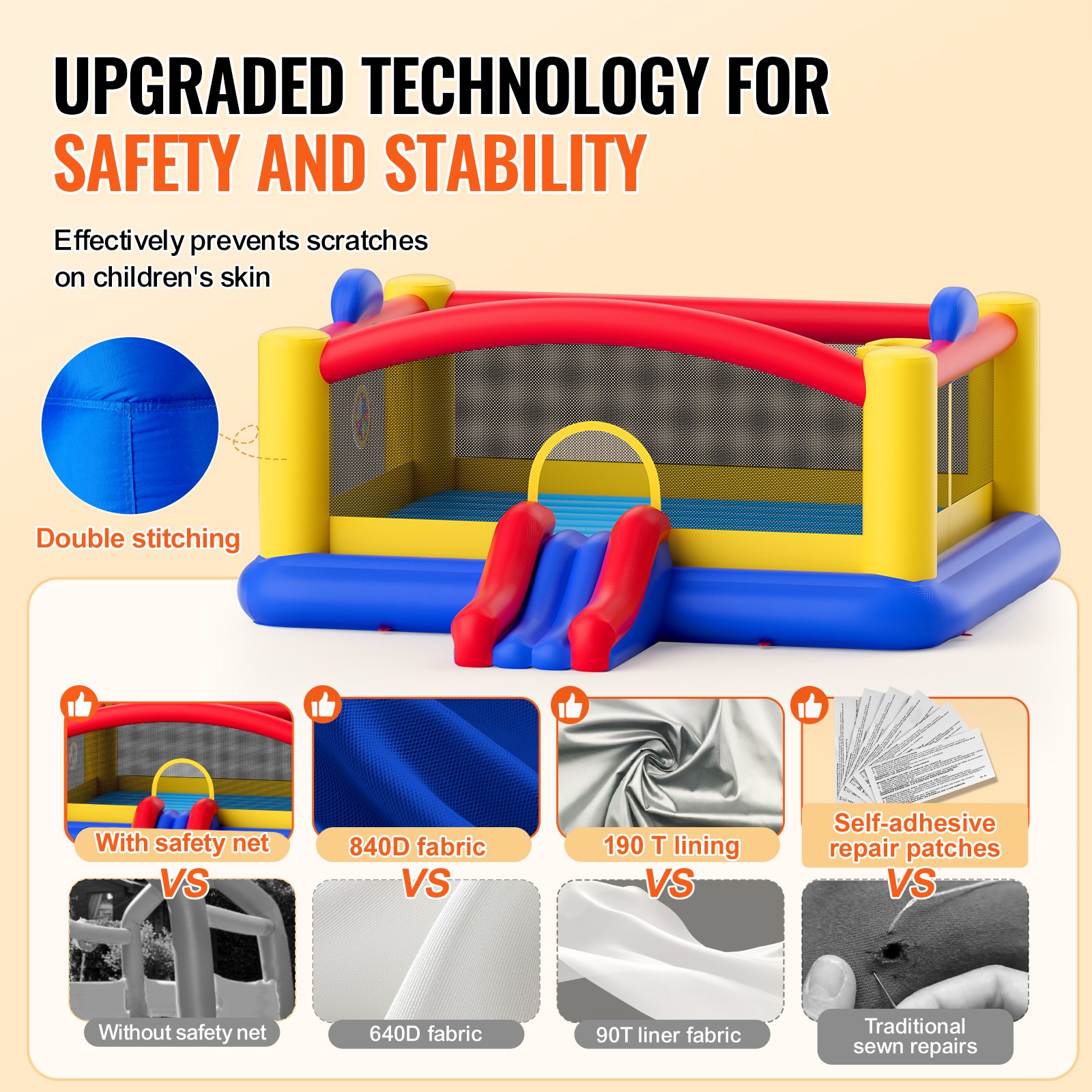 VEVOR Inflatable Bounce House, Outdoor High Quality Playhouse ...