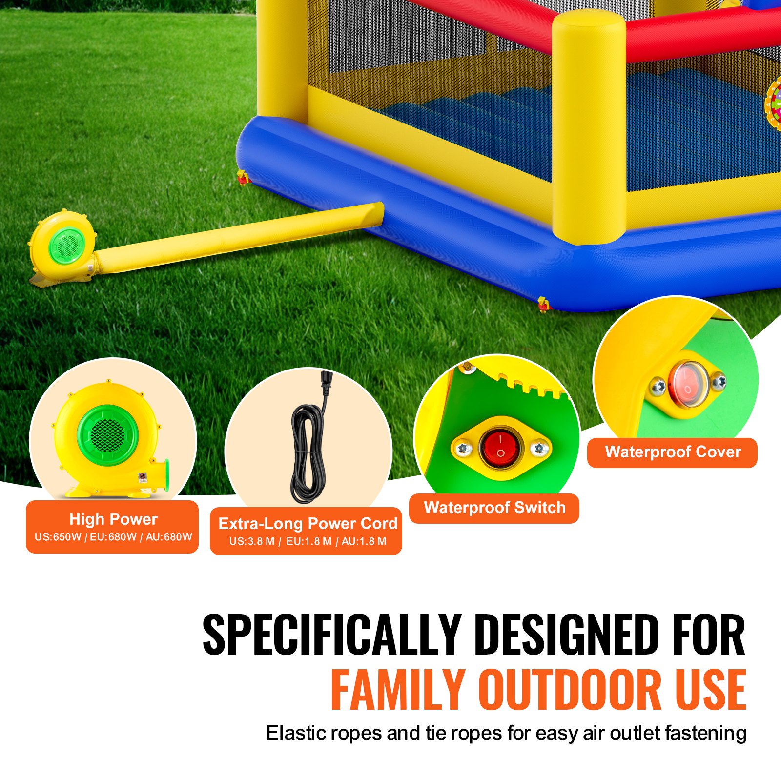 VEVOR Inflatable Bounce House, Outdoor High Quality Playhouse ...