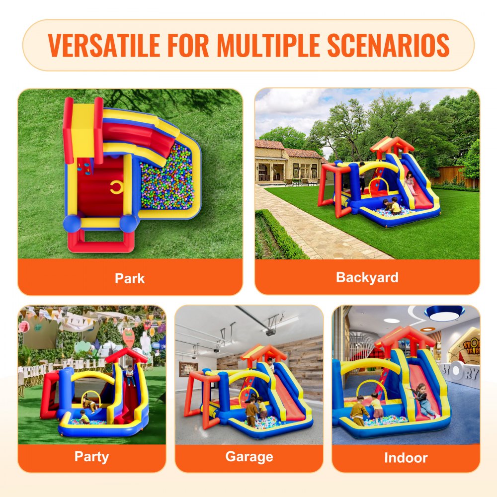 VEVOR Inflatable Bounce House, Outdoor High Quality Playhouse ...