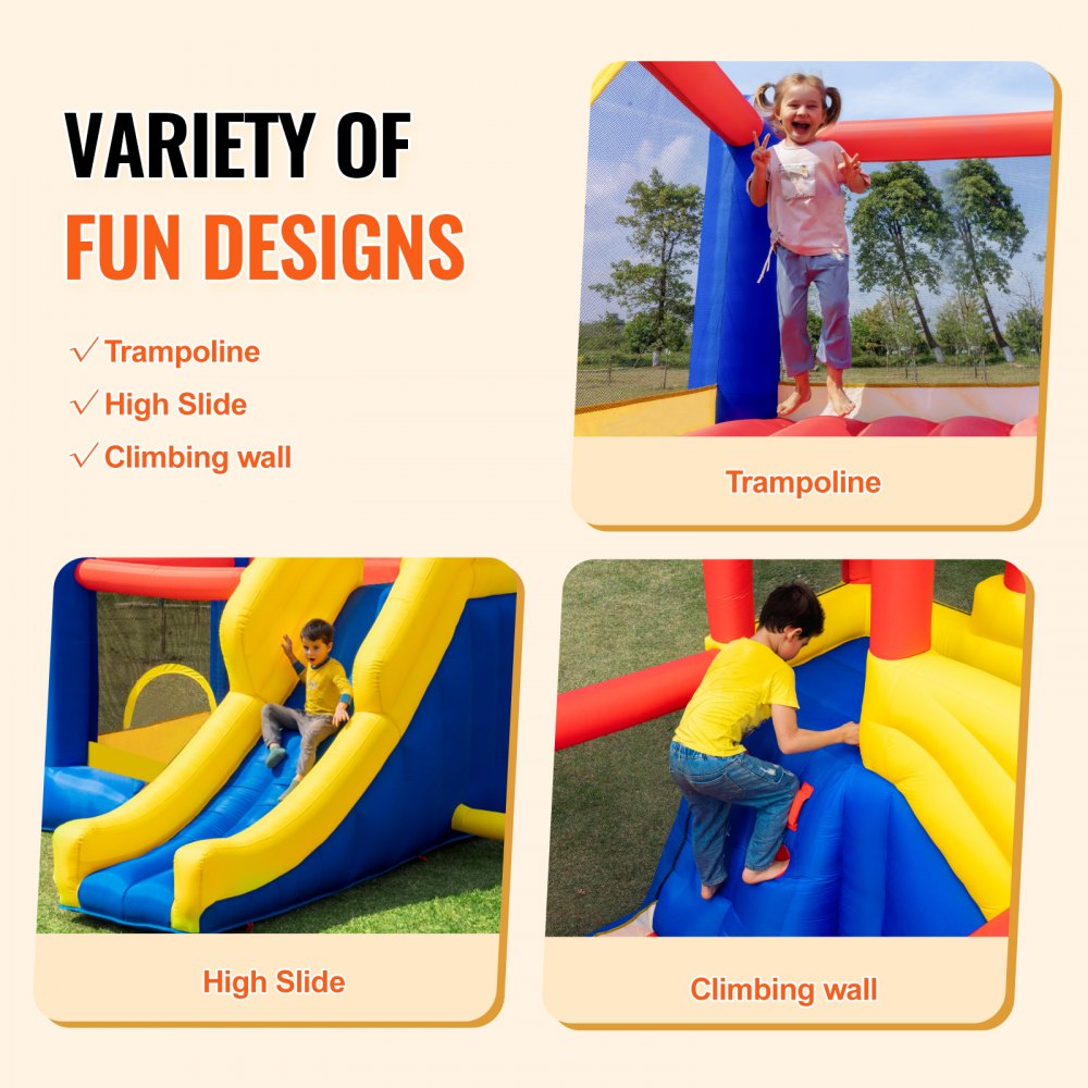 VEVOR Inflatable Bounce House, Outdoor High Quality Playhouse ...