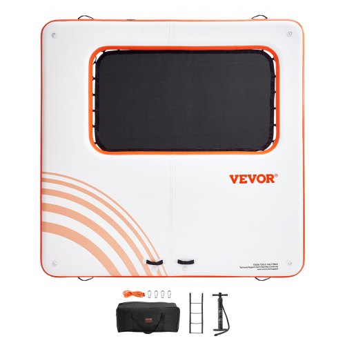 VEVOR Inflatable Floating Dock, 10x10FT Inflatable Dock Platform with 4 ...