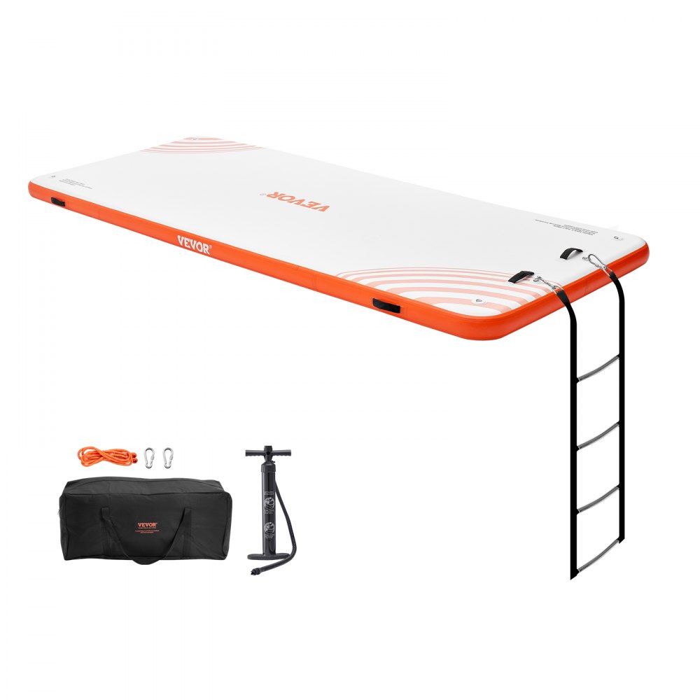 VEVOR Inflatable Floating Dock, 15 x 6FT Inflatable Dock Platform, Non ...