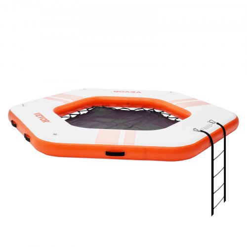 VEVOR Inflatable Floating Dock, ø8.5FT Inflatable Dock Platform with ...