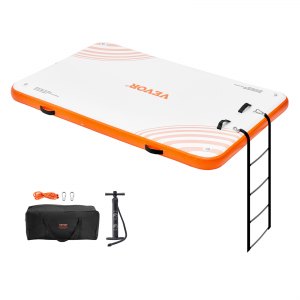 VEVOR Inflatable Floating Dock, 8 x 5FT Inflatable Dock Platform, Non ...