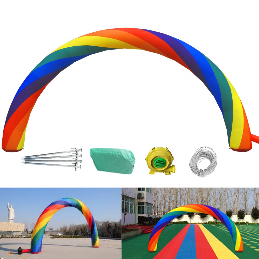 VEVOR Inflatable Rainbow Arch 26ftx10ft with 110W Blower for ...
