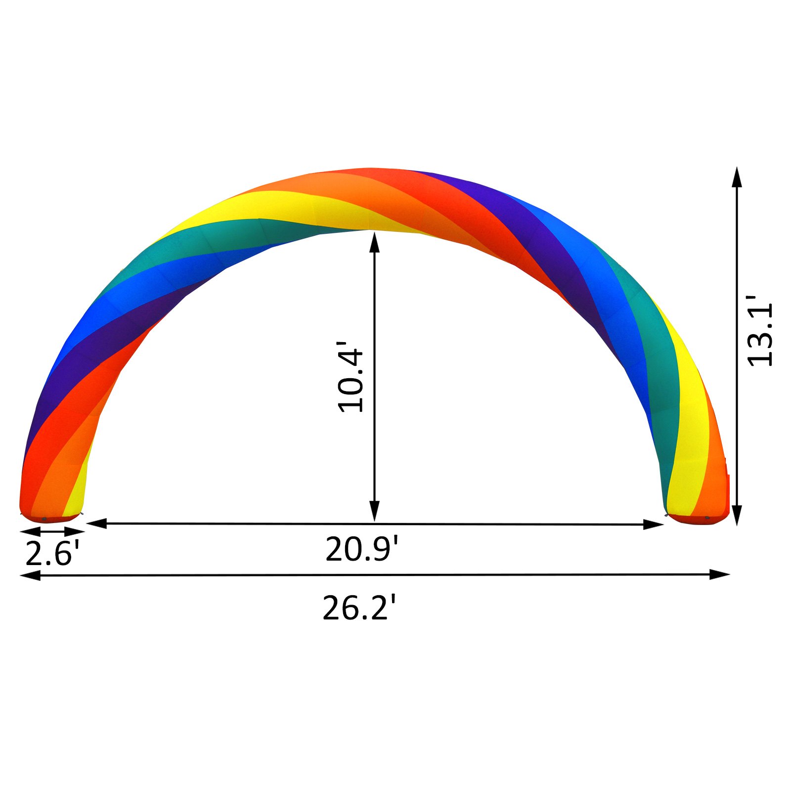 VEVOR Inflatable Rainbow Arch 26ftx10ft with 110W Blower for ...