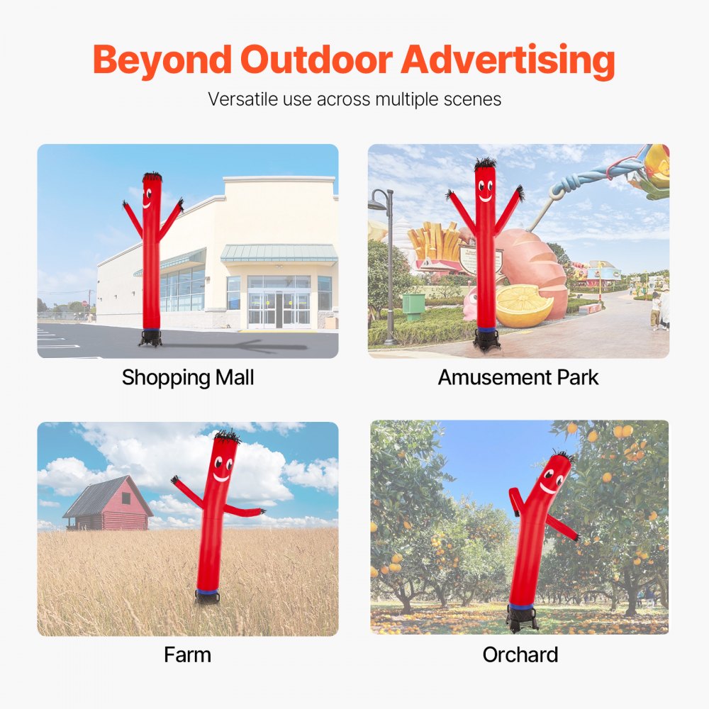 20 ft Air Dancers Wacky Waving Inflatable Tube Man with 1 HP Blower Fan ...