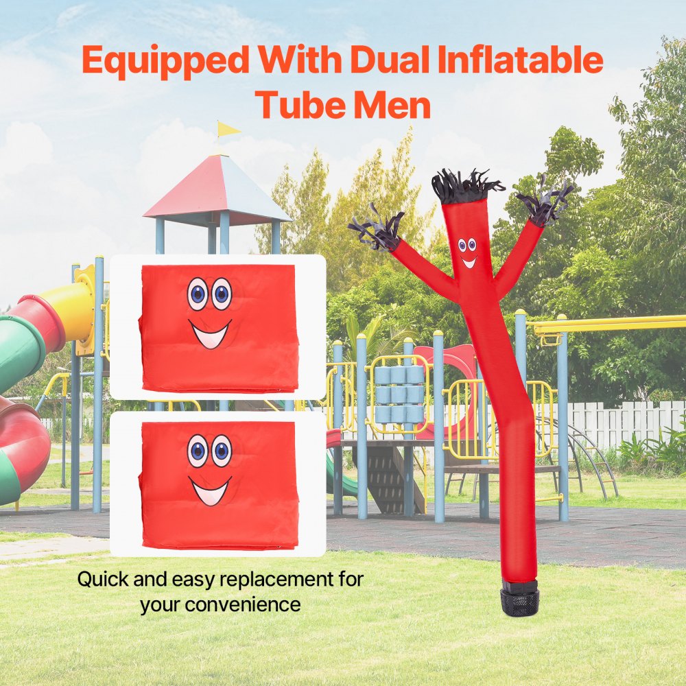 6 ft Air Dancers Wacky Waving Inflatable Tube Man with 1/15 HP Blower ...