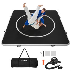 VEVOR 10x10 ft Wrestling Mat Inflatable, Martial Arts Thick Mat for ...