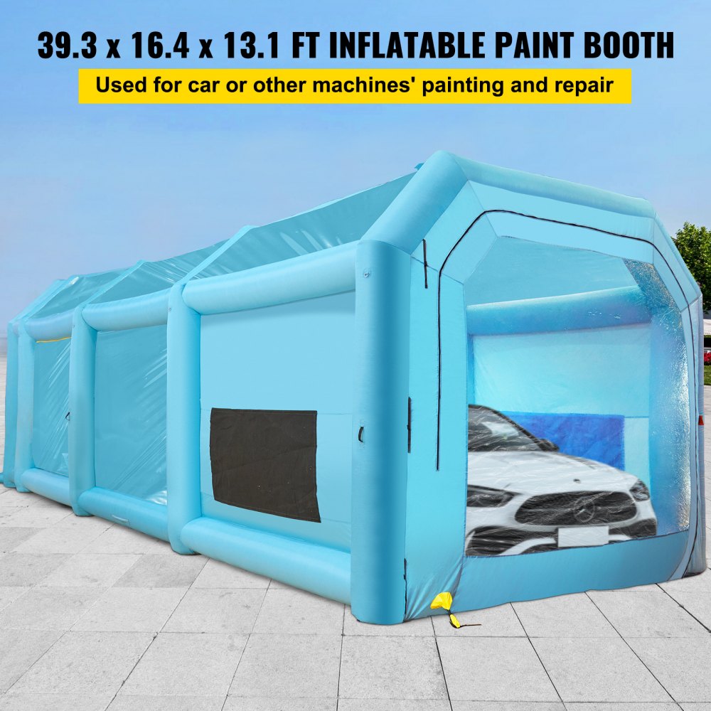 VEVOR 39.4x16.4x13.1ft Inflatable Spray Booth Custom Tent Paint Booth ...