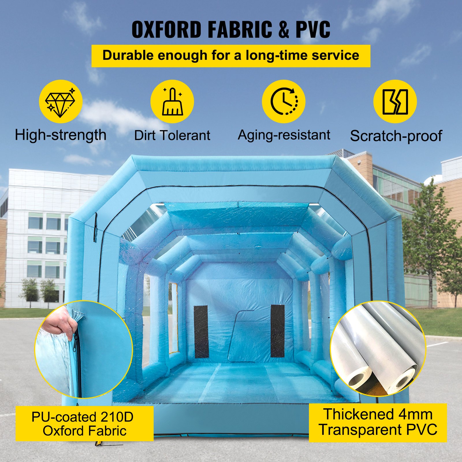 VEVOR 39.4x16.4x13.1ft Inflatable Spray Booth Custom Tent Paint Booth ...