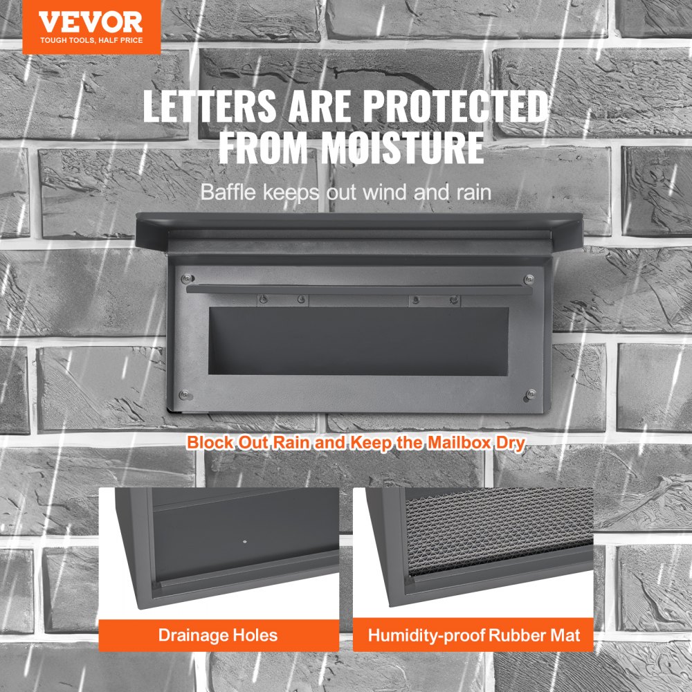 VEVOR Through The Wall Drop Box, Heavy Duty Steel Through the Wall ...