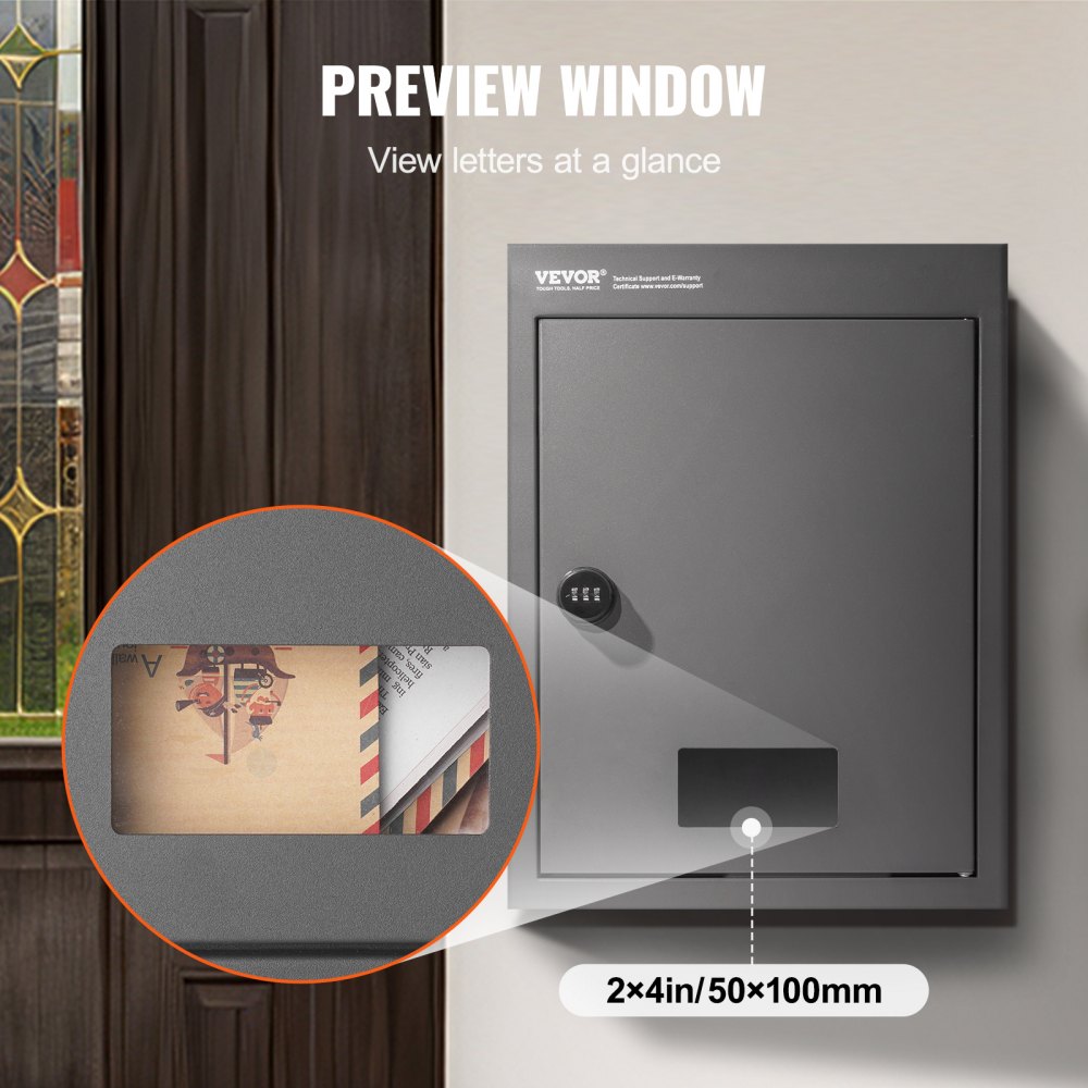 VEVOR Through The Wall Drop Box, Heavy Duty Steel Through the Wall ...