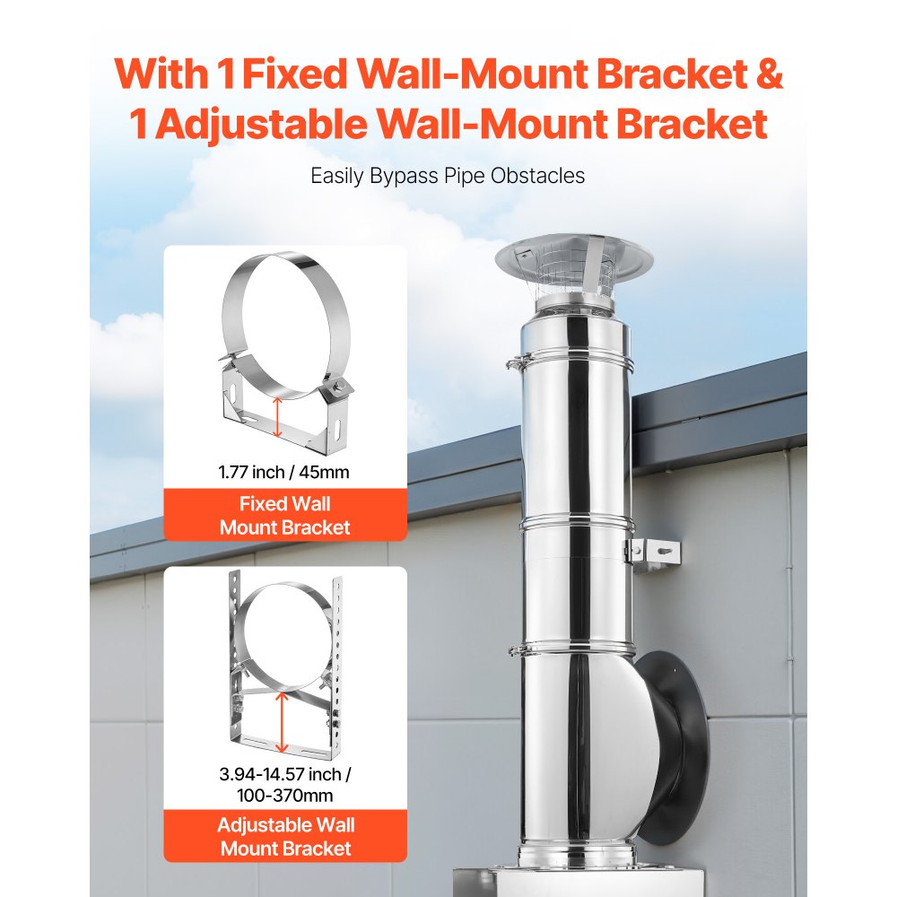 VEVOR Through-the-Wall Stove Pipe Kit — Secure Venting